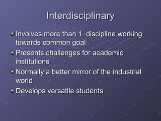Interdisciplinary presentation | PPT