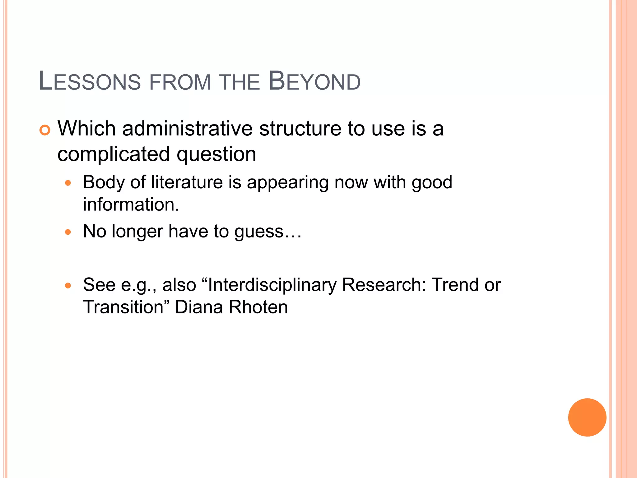Interdisciplinary Research on the Campus.ppt | Science
