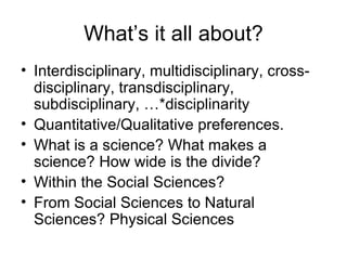Interdisciplinary research theories & thoughts | PPT | Education