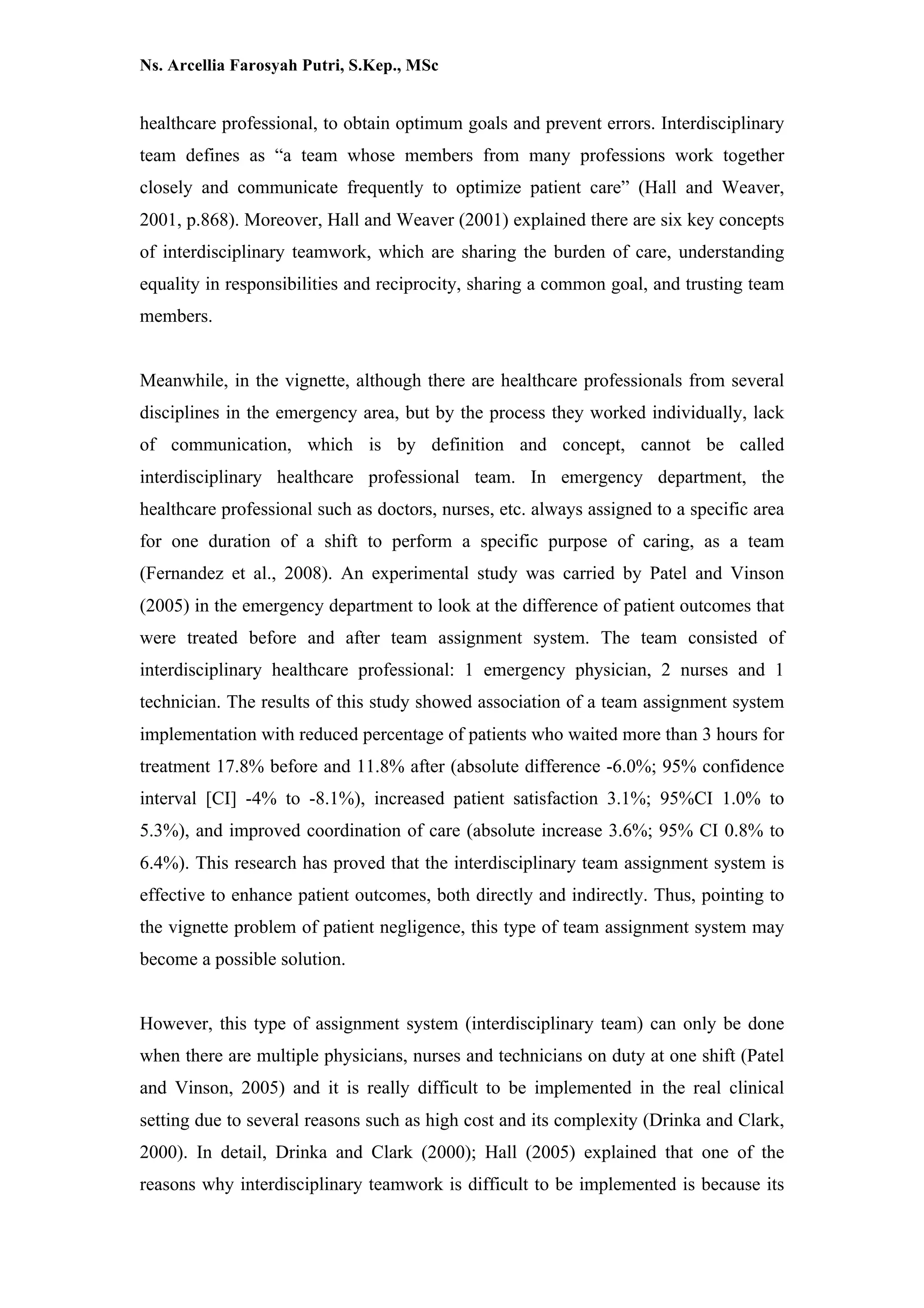 Interdisciplinary teamwork in the emergency department: how does it ...