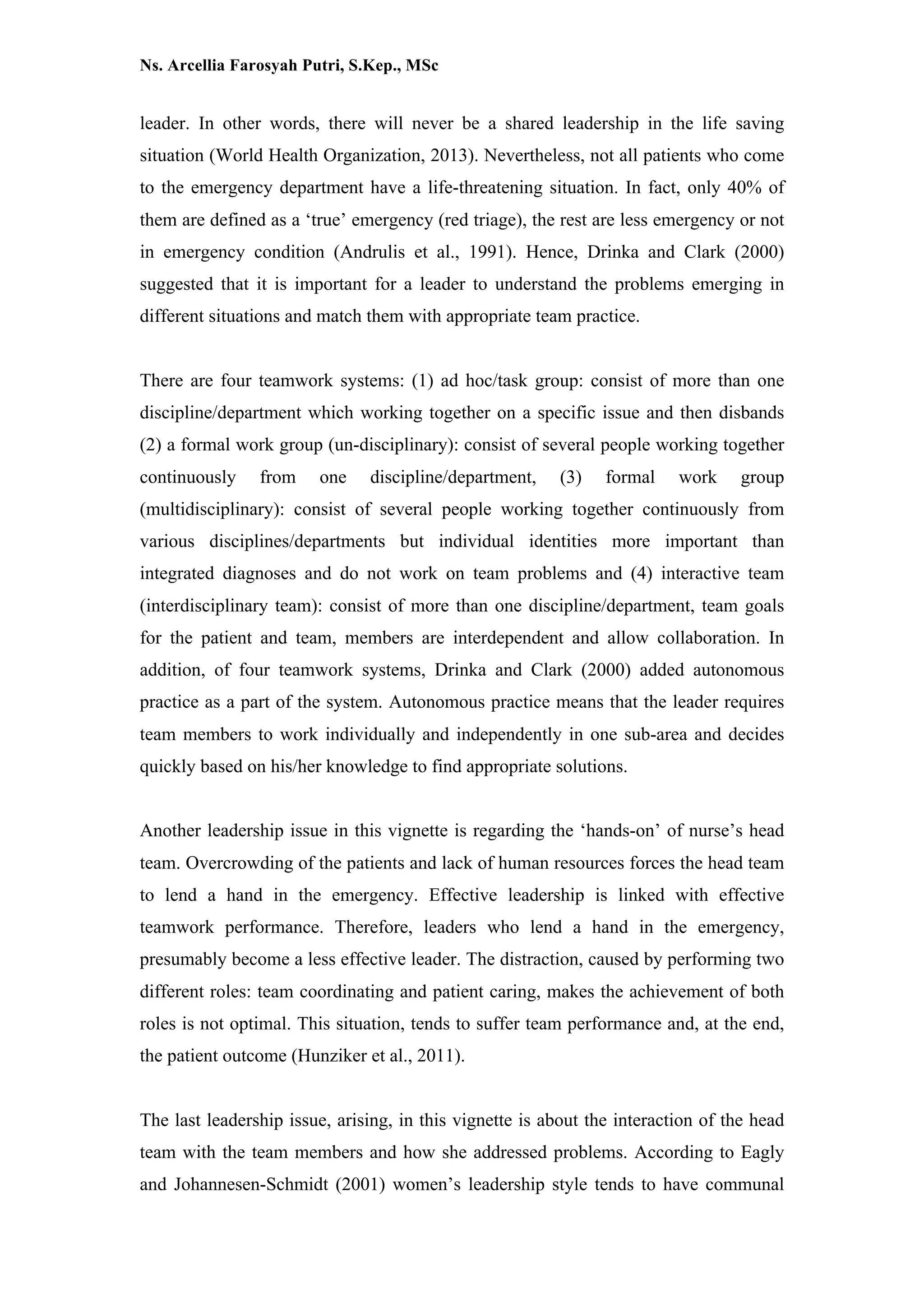 Interdisciplinary teamwork in the emergency department: how does it ...