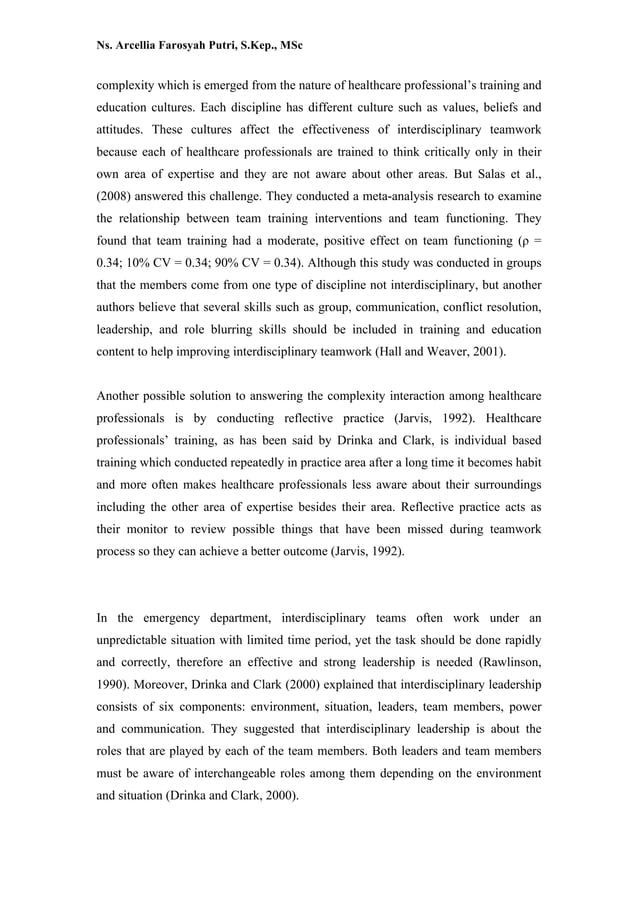 Interdisciplinary teamwork in the emergency department: how does it ...