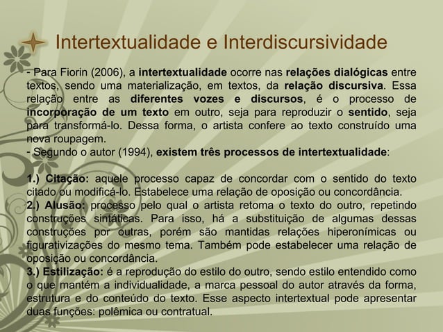 Interdiscursividade e intertextualidade | PPT