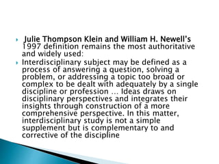 interdispl final.pptx | Undergraduate Education | College Education