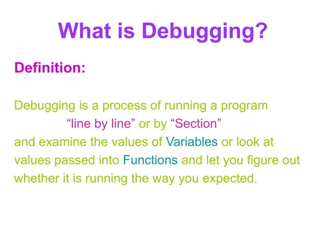 INTERDUCTION TO ABAP DEBUGGING.ppt vey helpful | PPT | Programming Languages | Computing