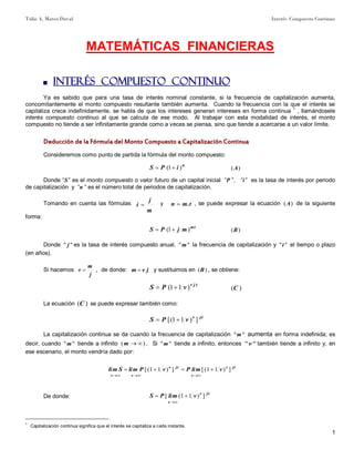 INTERÉS COMPUESTO CONTINUO | PDF