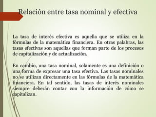 tasas de Interes nominal y efectivo | PPTX