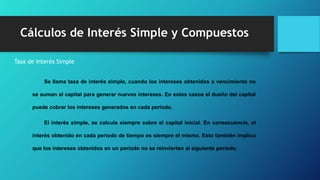 Interes simple, compuesto y diagrama de flujo | PPTX