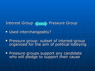 Interest groups and political parties | PPT