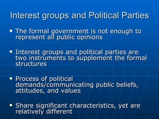 Interest groups and political parties | PPT