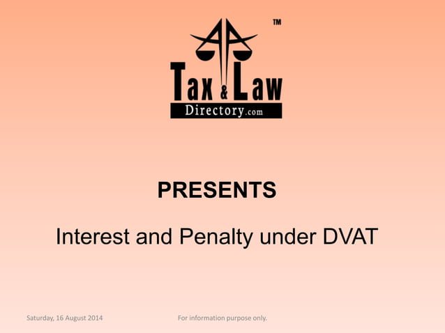 Interest and penalty under dvat | PPTX