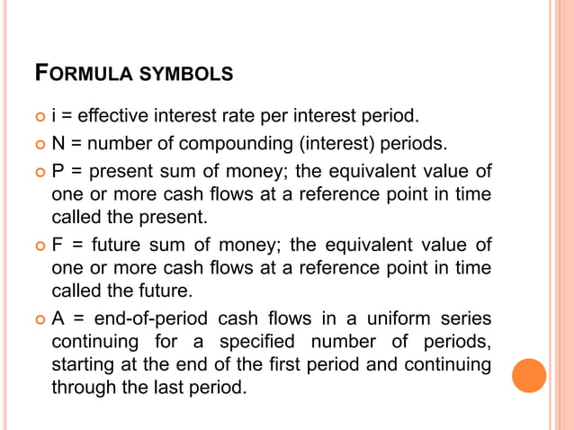 Interest formula for discrete compounding and discrete payments.pptx ...