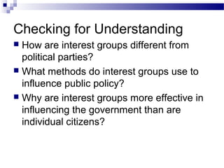 Interest groups and public opinion | PPT