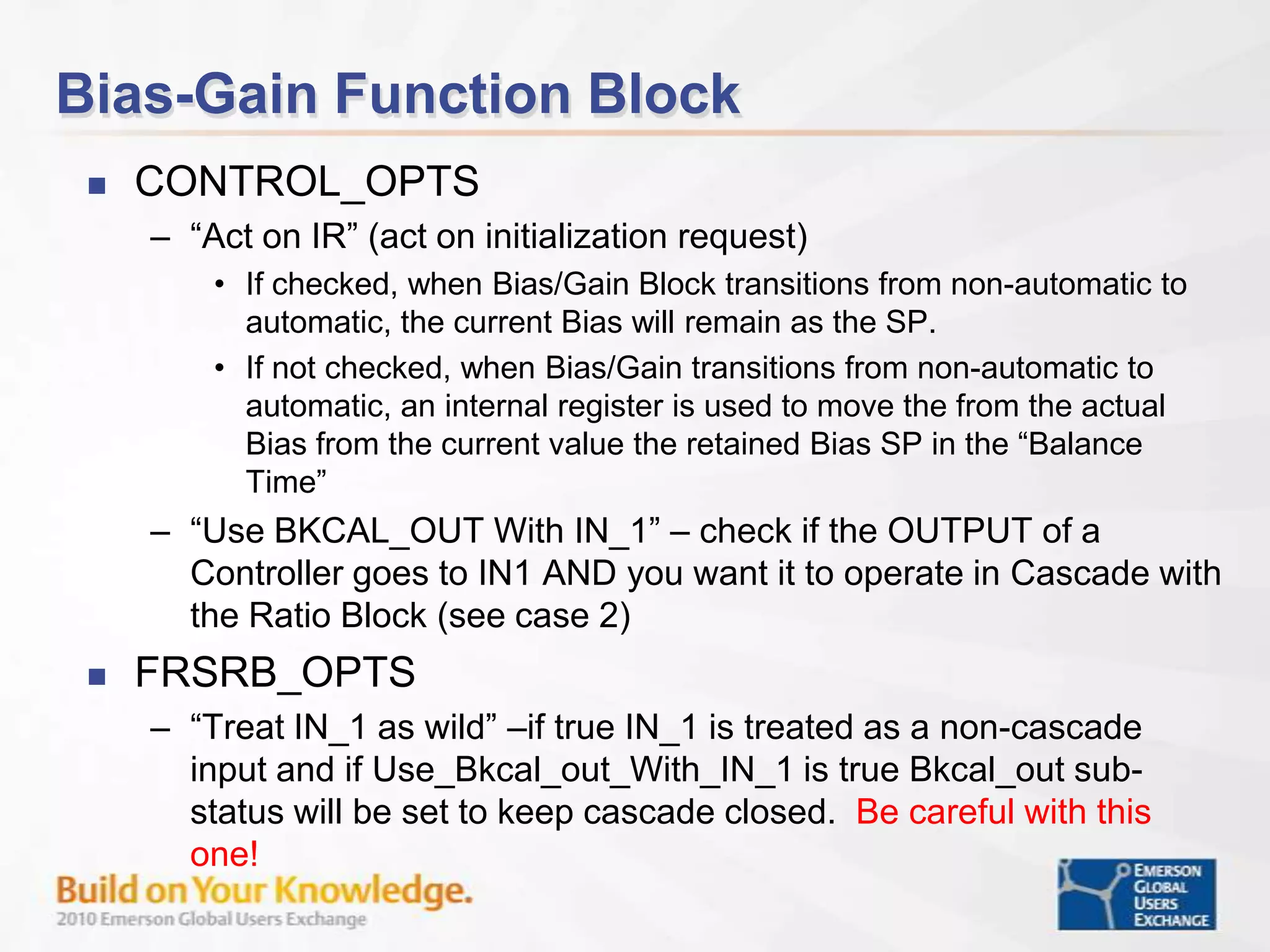 Interesting and Useful Features of the DeltaV PID, Ratio and Bias/Gain ...
