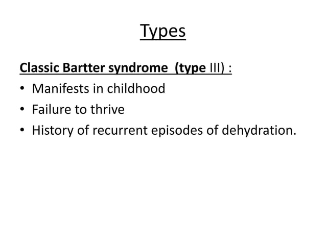 BARTTER SYNDROME | PPTX | Blood Disorders | Diseases and Conditions