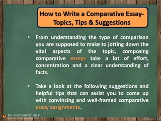 Interesting comparative essay topics, tips and suggestions | PPT