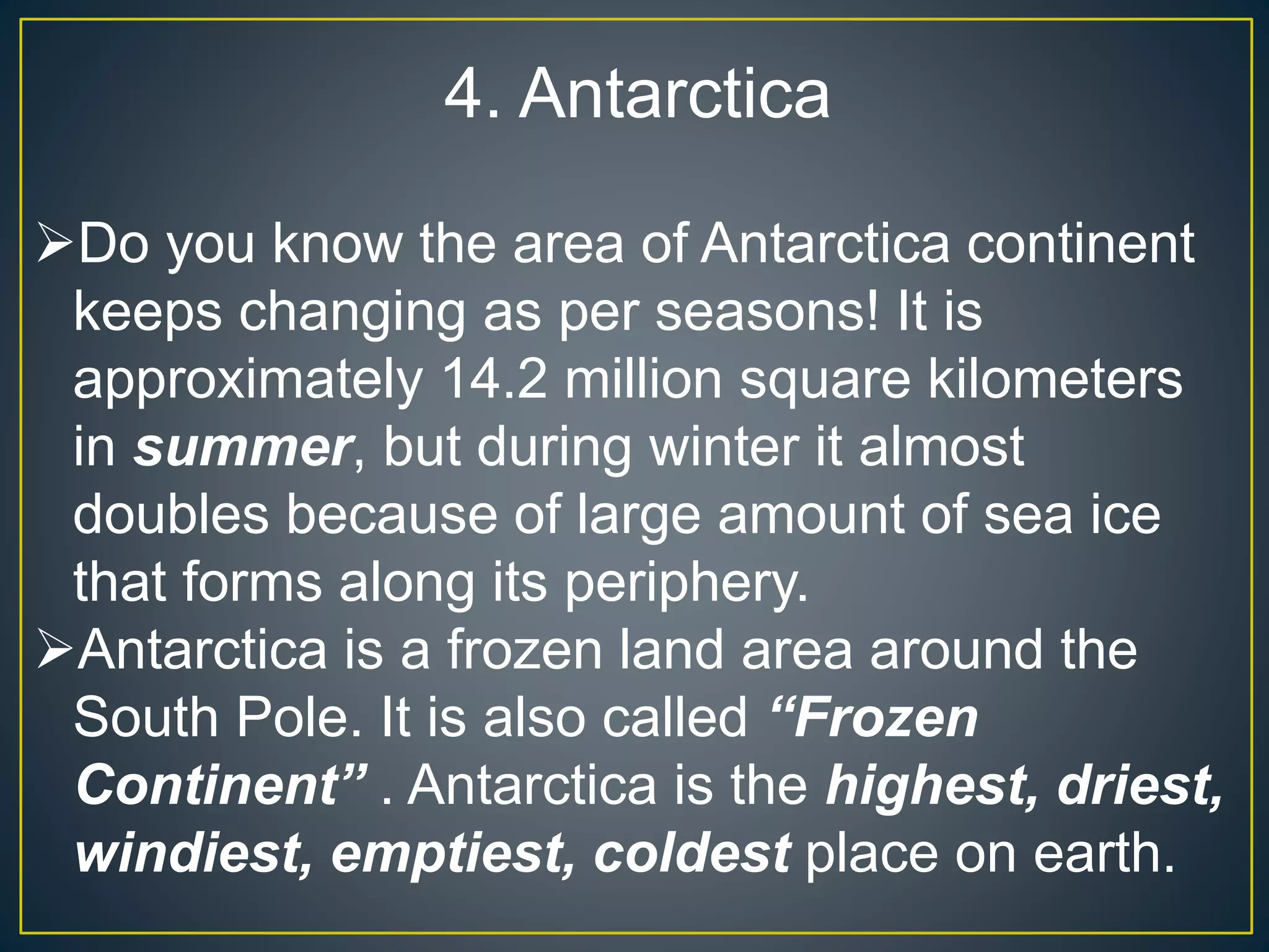 Interesting facts about continents in the world | PPTX