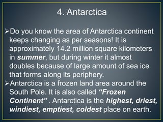 Interesting facts about continents in the world | PPTX