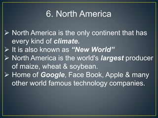 Interesting facts about continents in the world | PPTX