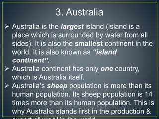 Interesting facts about continents in the world | PPTX