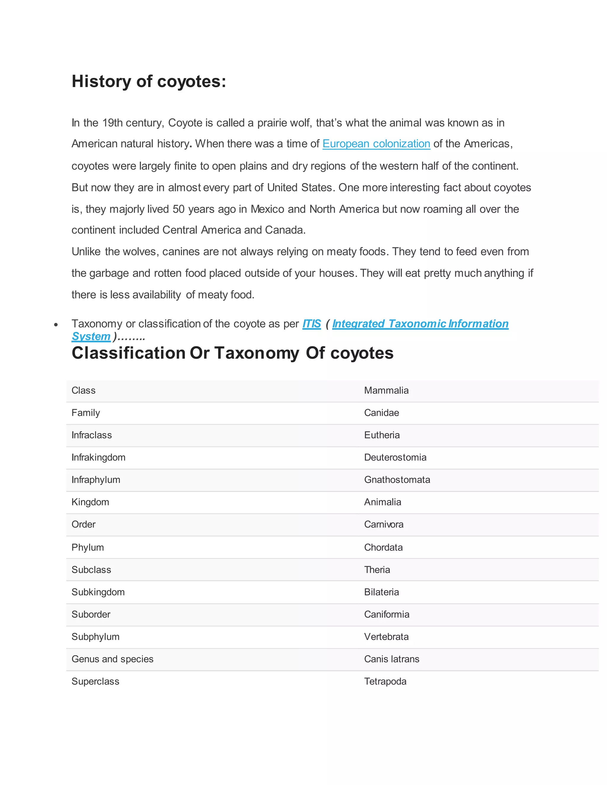 Interesting facts about coyotes | PDF