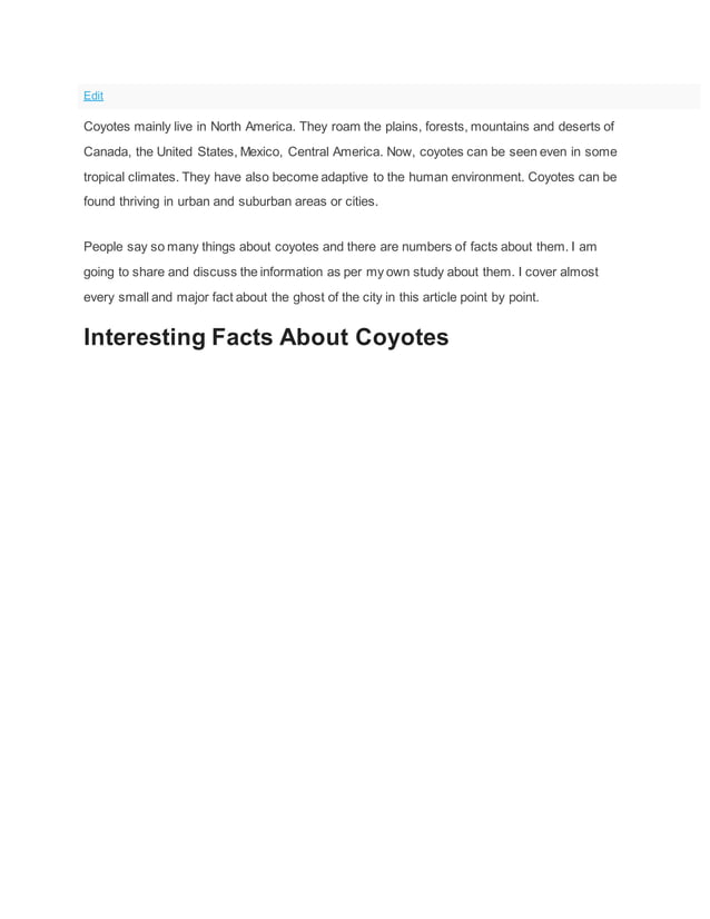 Interesting facts about coyotes | PDF