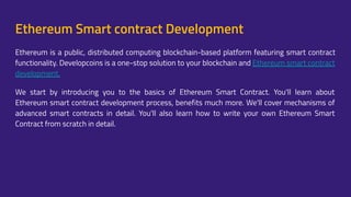 Interesting Facts About Ethereum Smart contract Development | PDF