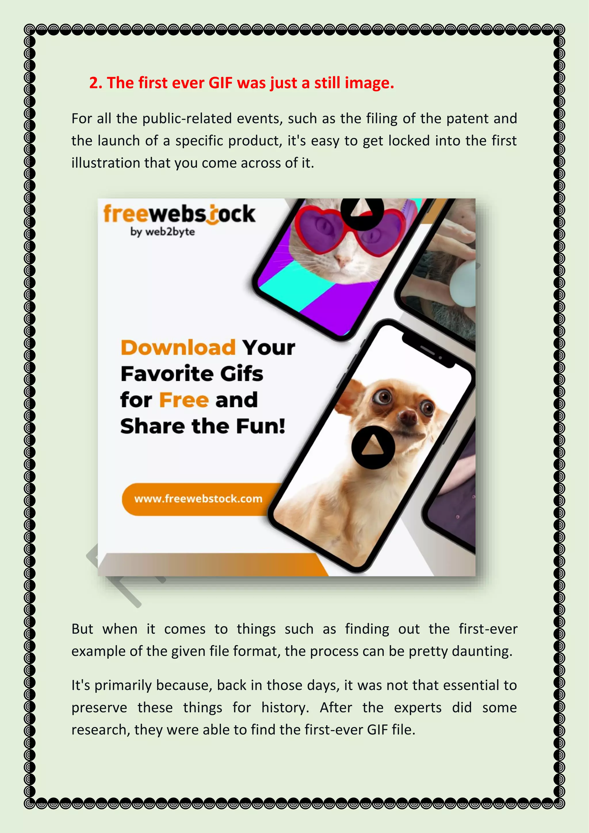 Interesting Facts About "GIFs" That You Probably Never Heard Of | PDF ...