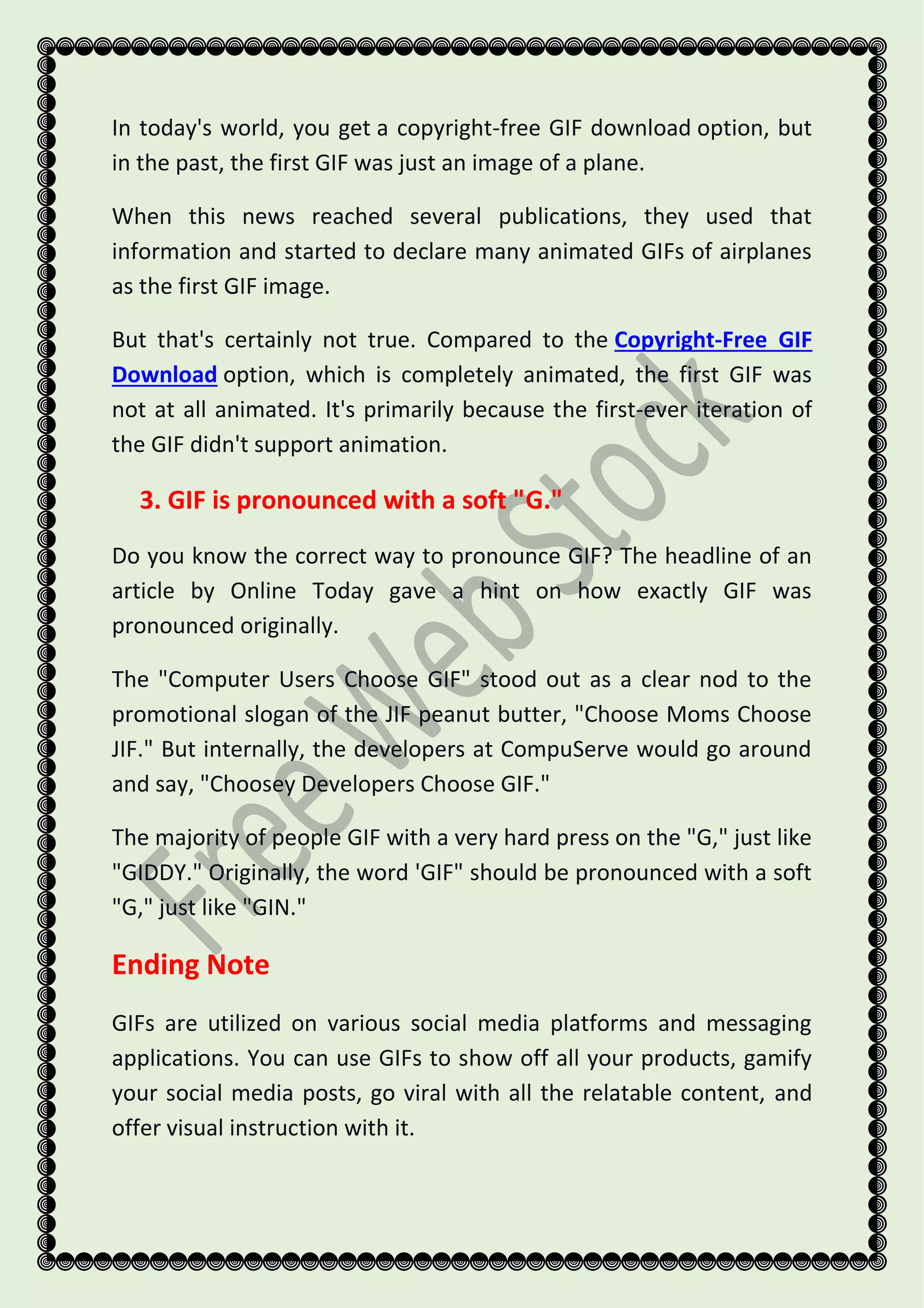 Interesting Facts About "GIFs" That You Probably Never Heard Of | PDF
