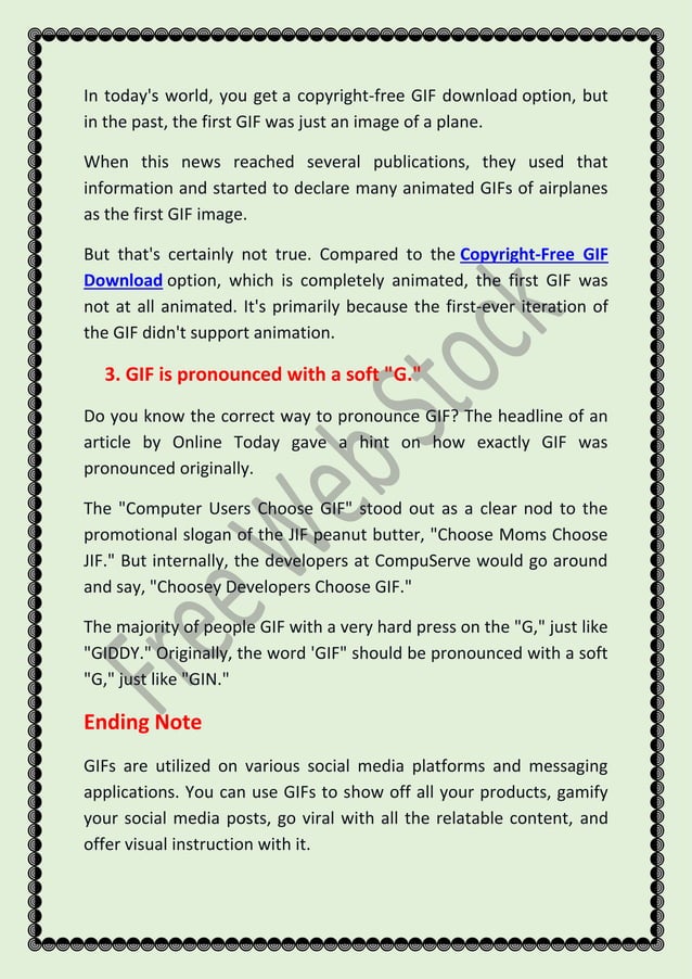 Interesting Facts About "GIFs" That You Probably Never Heard Of | PDF ...