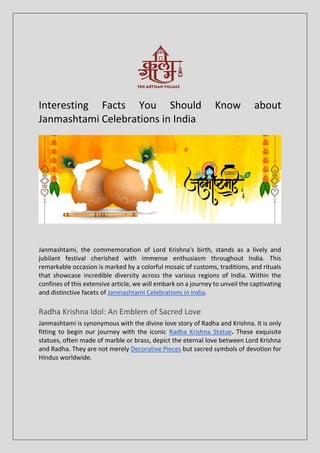 Interesting Facts You Should Know about Janmashtami Celebrations in India | PDF | Spirituality ...