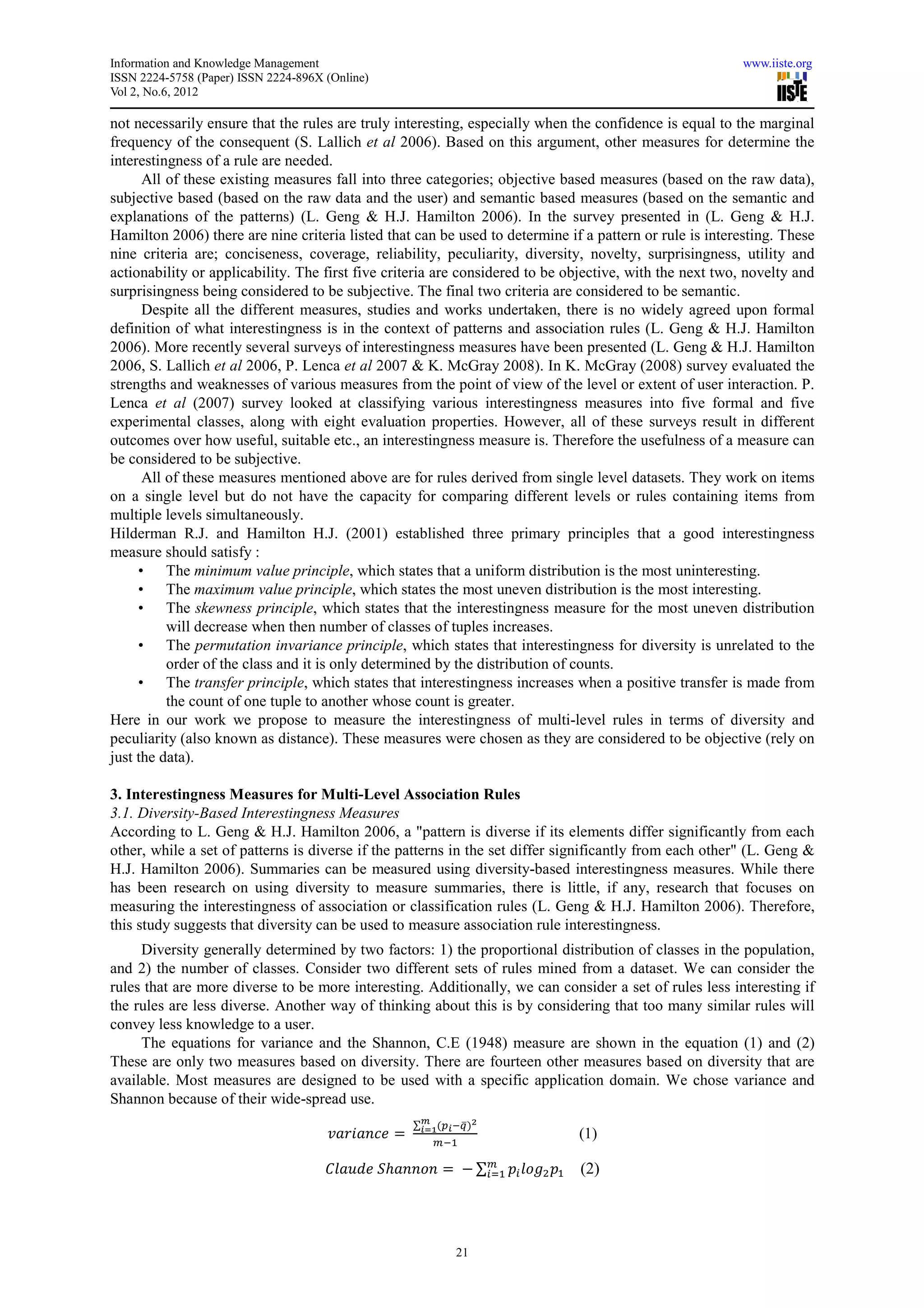 Interestingness Measures For Multi Level Association Rules Pdf Computing Technology