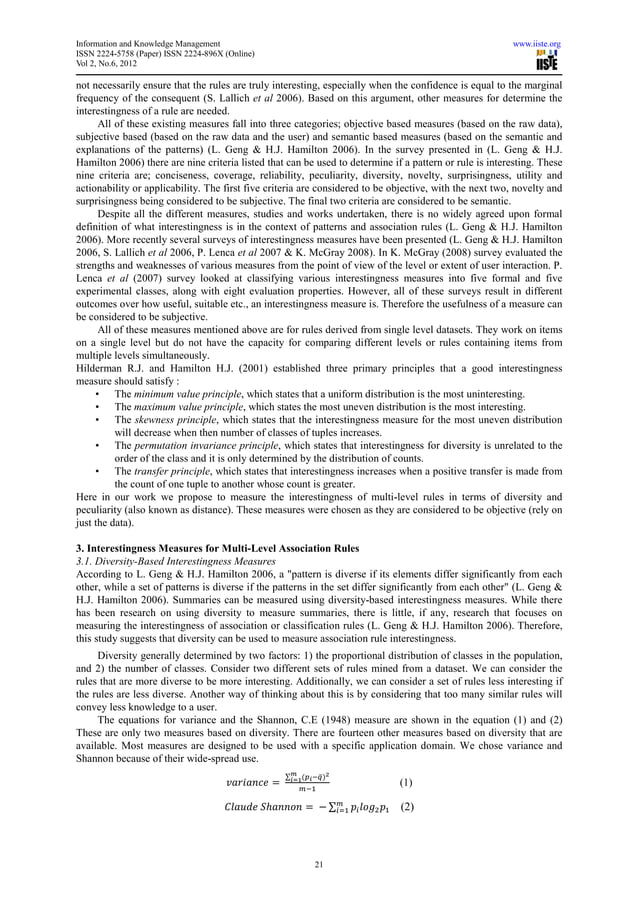 Interestingness measures for multi level association rules | PDF | Computing | Technology ...
