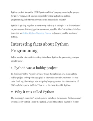 Interesting Python Facts easy to read | PDF