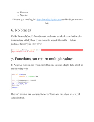 Interesting factsabout PythonProgramming | PDF