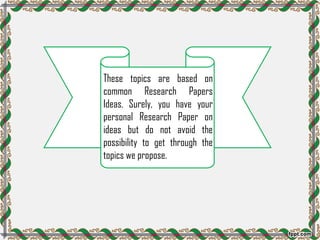 Interesting research papers ideas for writing | PPT