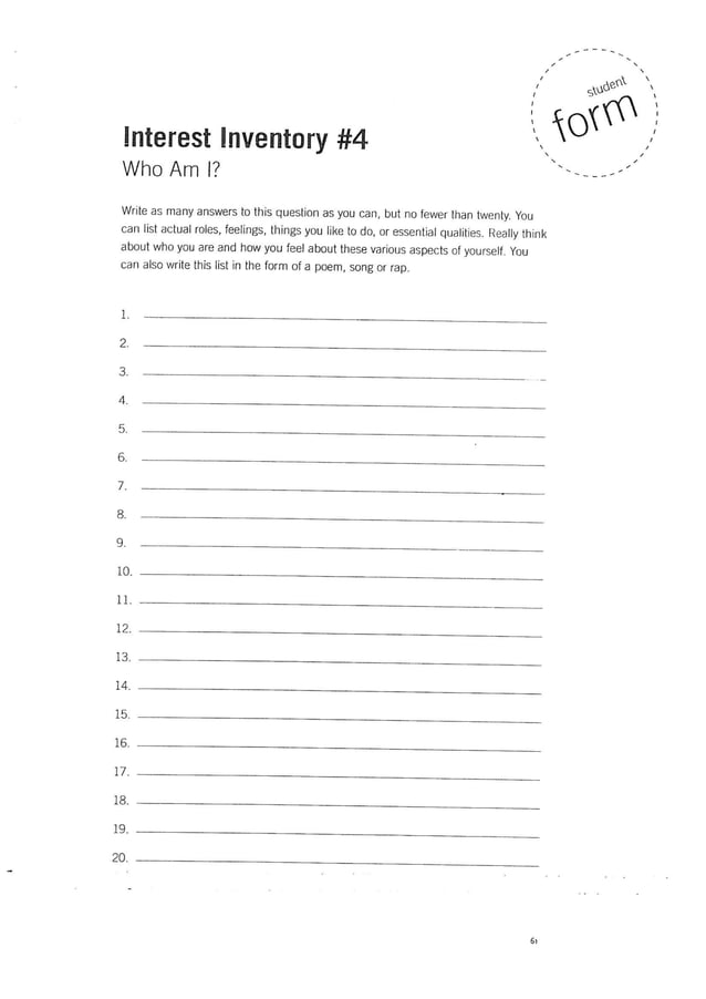 Interest inventory | PDF | Business Banking & Finance | Business