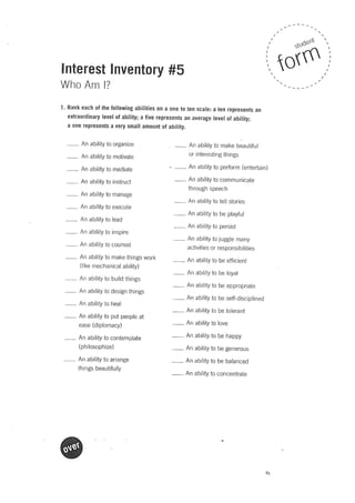 Interest inventory | PDF