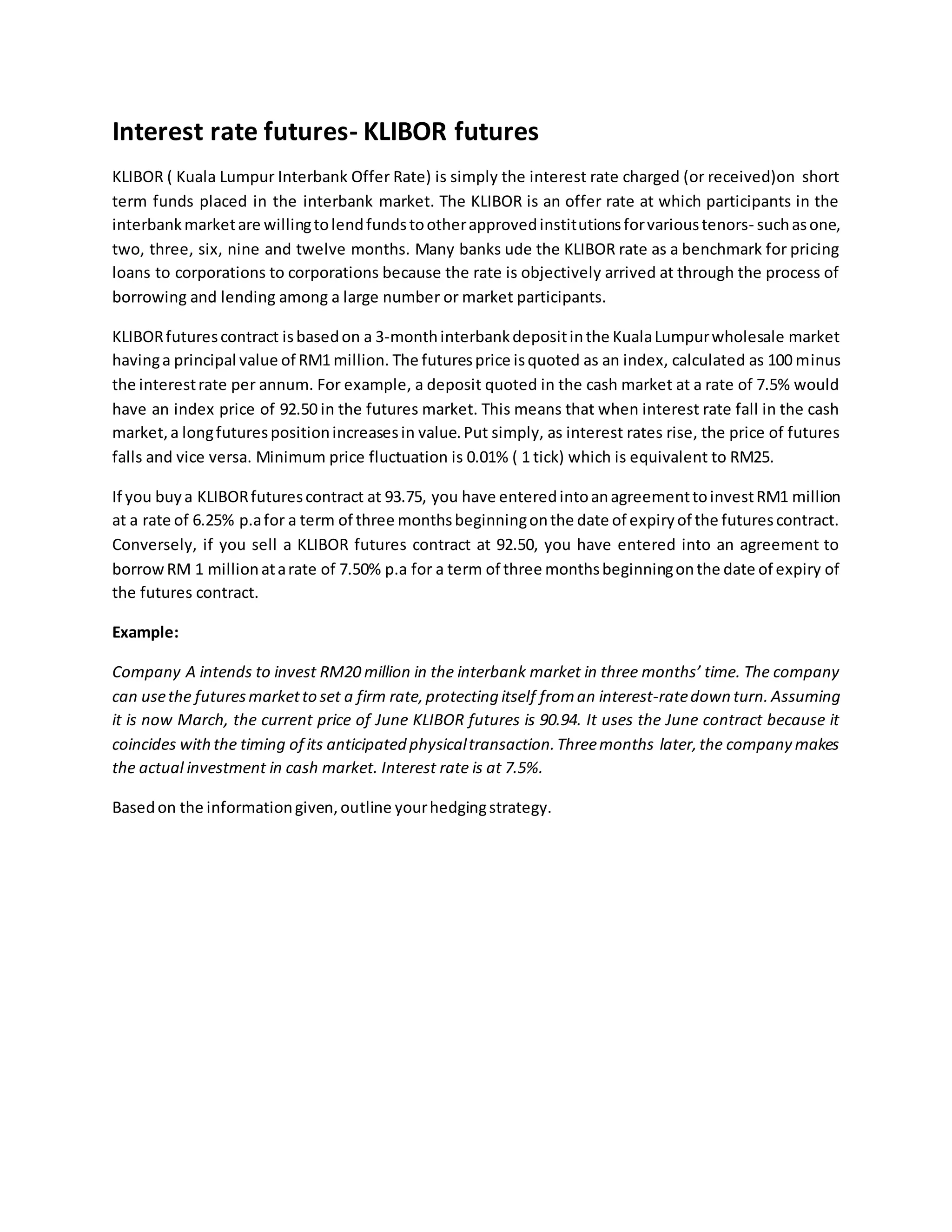 Interest rate futures | DOCX