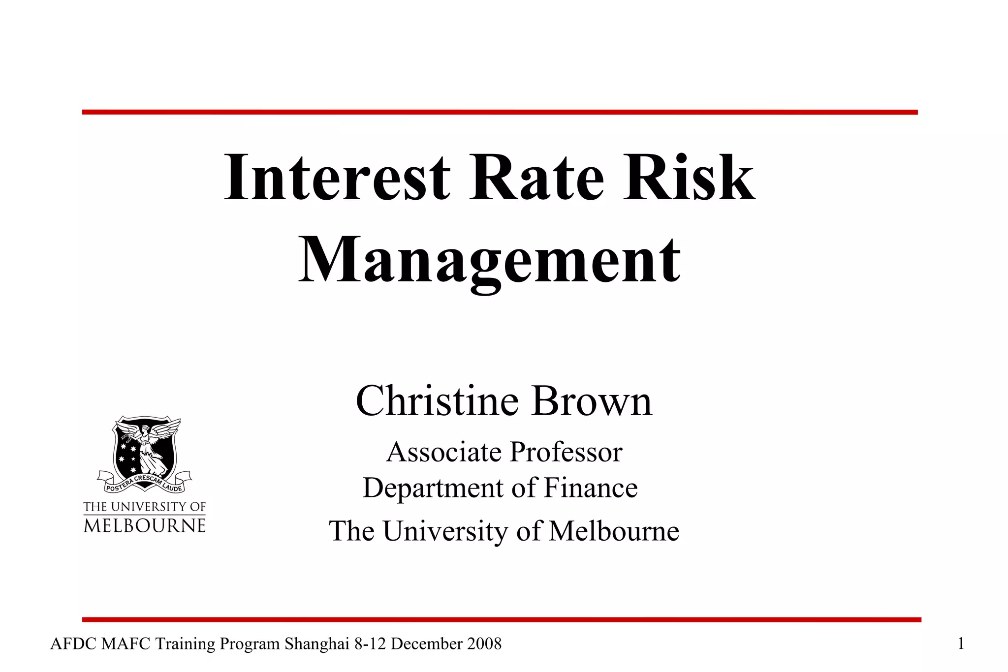 Interest Rate Risk And Management | PPT