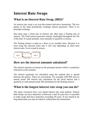Interest rate swaps | DOCX | Stocks and Bonds | Personal Investing