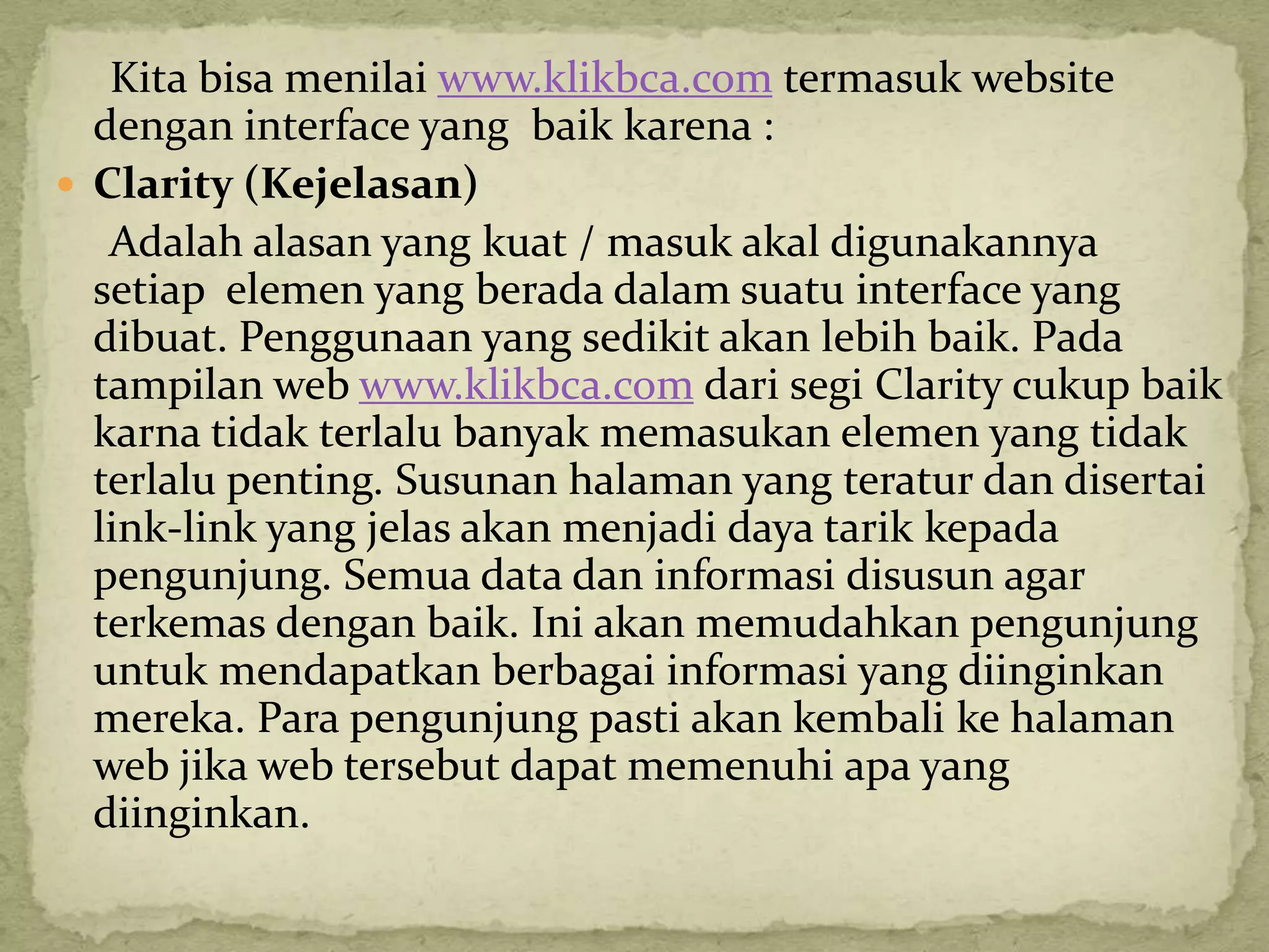 Contoh Interface Website yang baik | PPTX