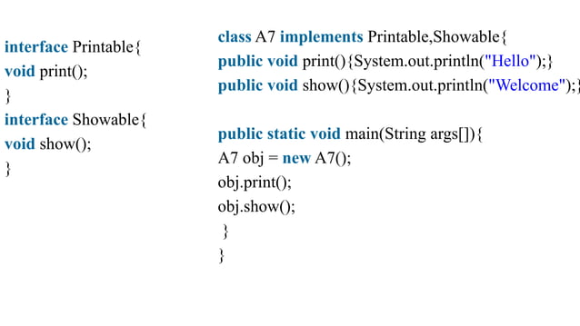interface in java explained in detailed form | PPT