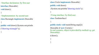 interface in java explained in detailed form | PPTX