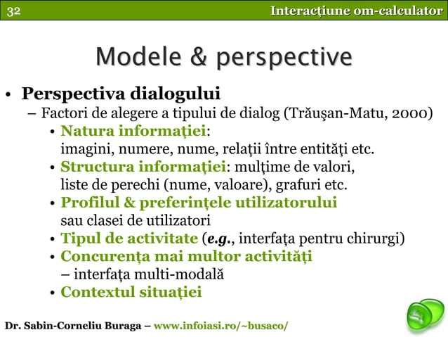 Interactiune om-calculator (Tipuri de interfete & proiectare) | PPT