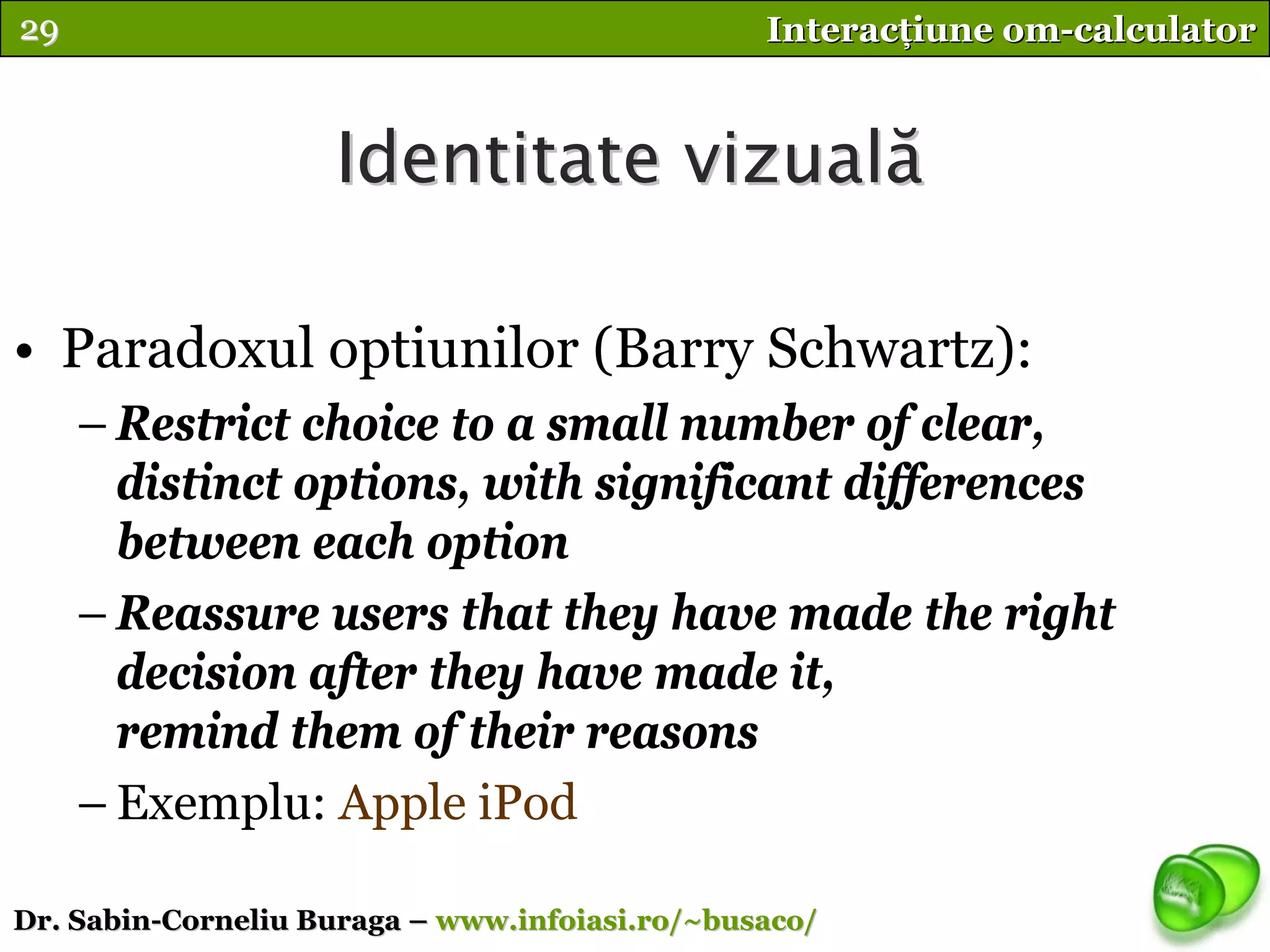 Interactiune om-calculator (Identitatea & evaluarea interfeţei) | PDF