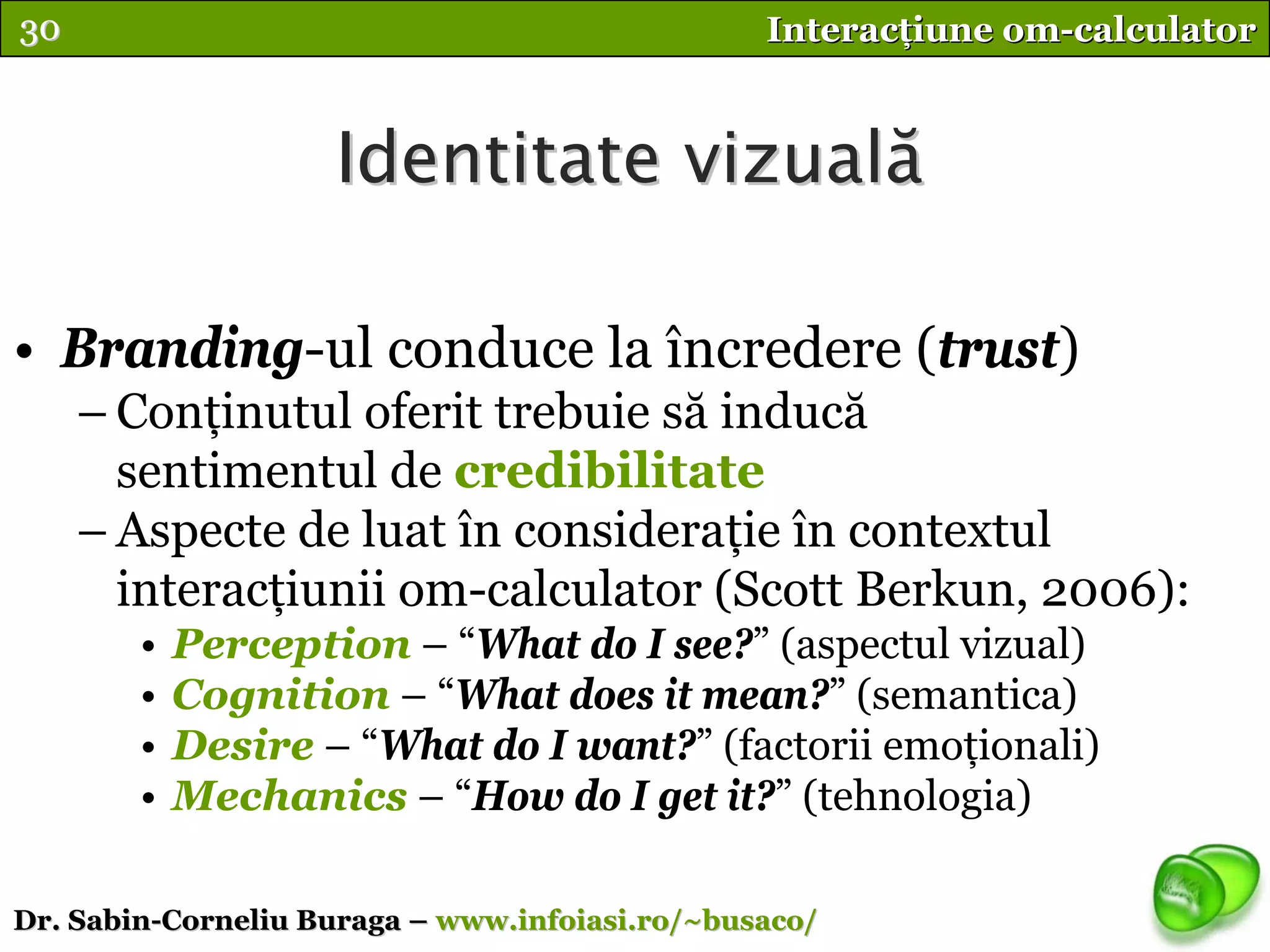 Interactiune om-calculator (Identitatea & evaluarea interfeţei) | PDF