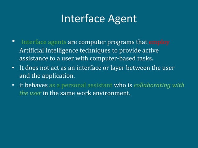 Interface agents | PPT