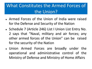 Interface between civil services and armed forces | PPTX
