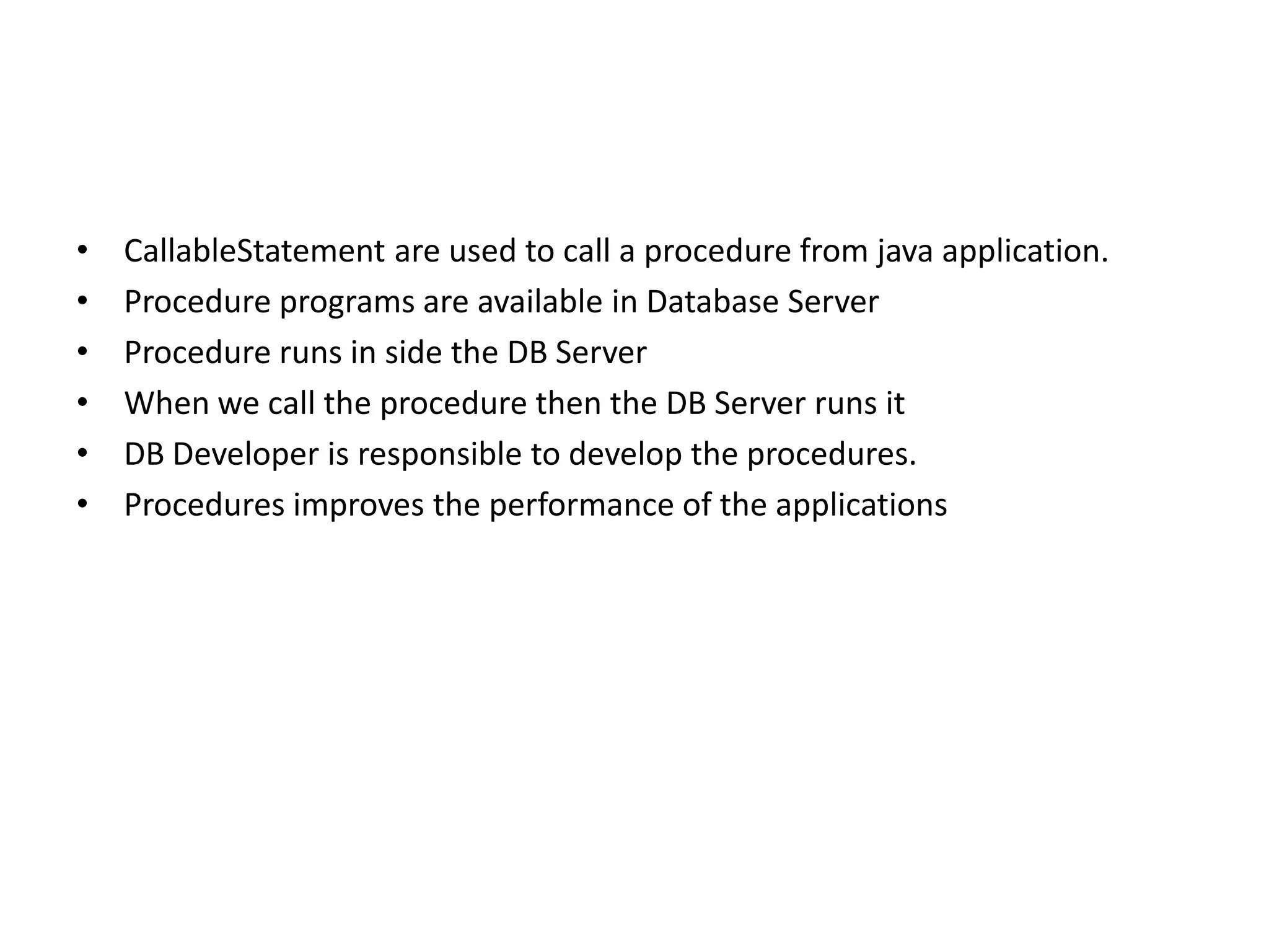 Interface callable statement | PPT